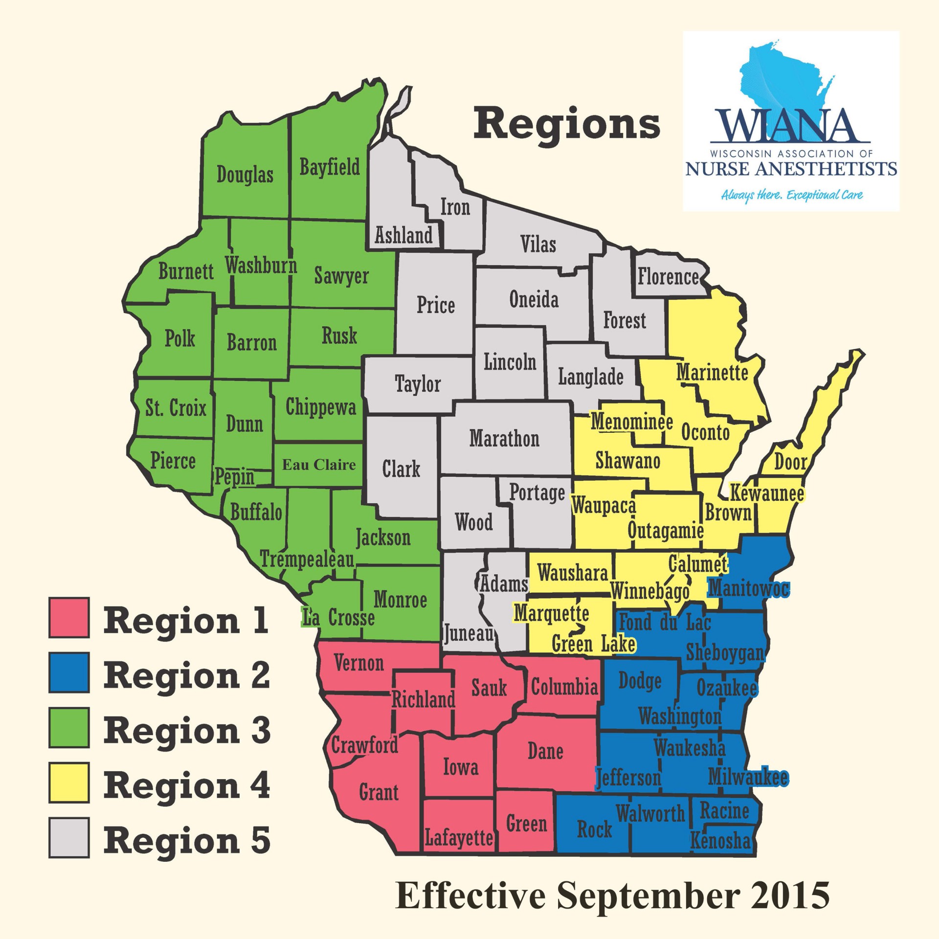 Wisconsin Regions Map